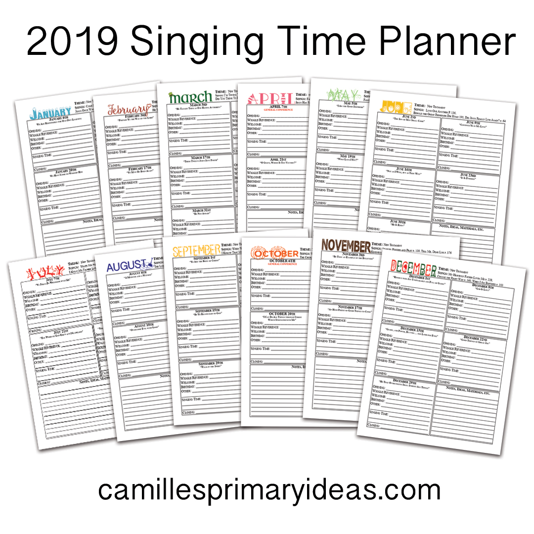 October 2019 Singing Time Schedule - Camille's Primary Ideas