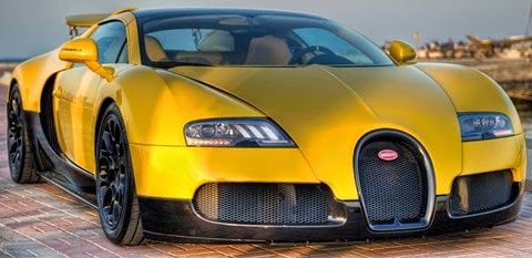 Mobil Bugatti Veyron Grand Sport Warna Hitam dan Kuning | Mobil Dan Motor