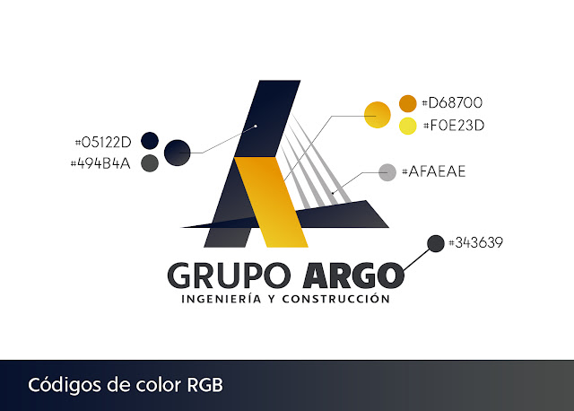 Identidad gráfica para constructora Grupo Argo.
