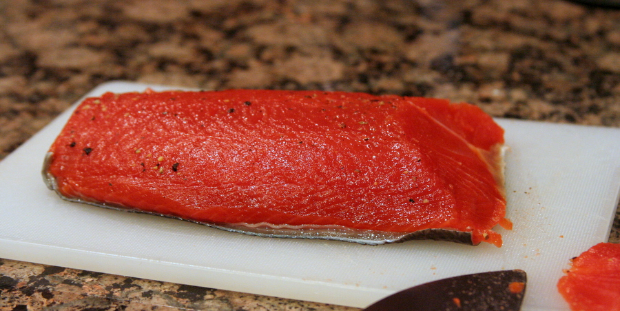 Scratch: salt-cured salmon
