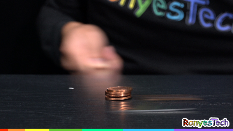 Inertia Coin Tower Trick - Science Experiments for Kids - Ronyes Tech