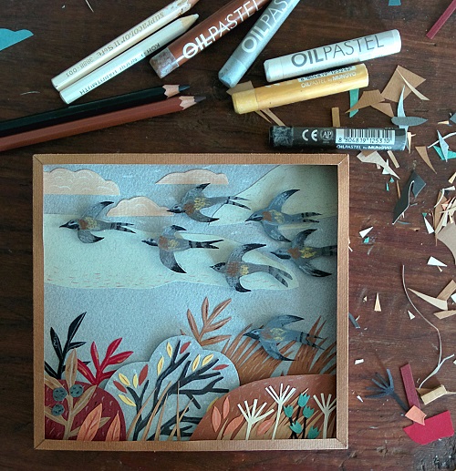 My Owl Barn: Amazing Three Dimensional Paper Cut Collages With Tiny Details