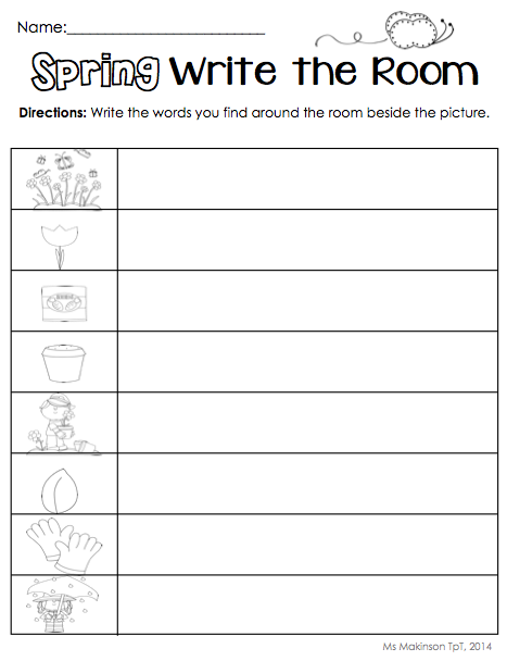Ms. Makinson: Free Spring Themed Write the Room