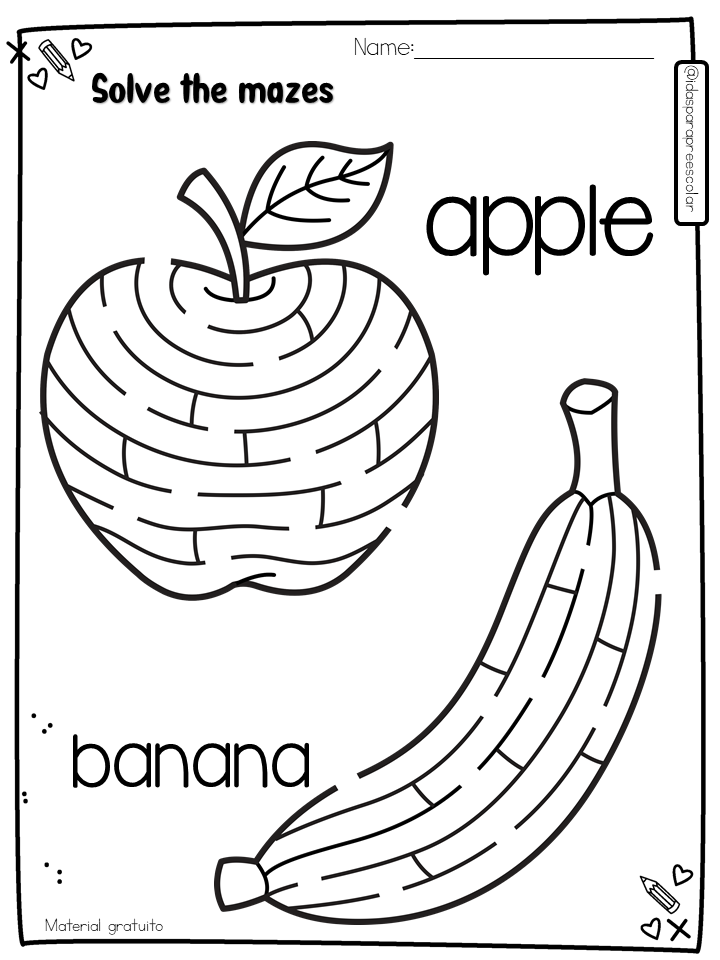 FRUIT AND VEGETABLE MAZES