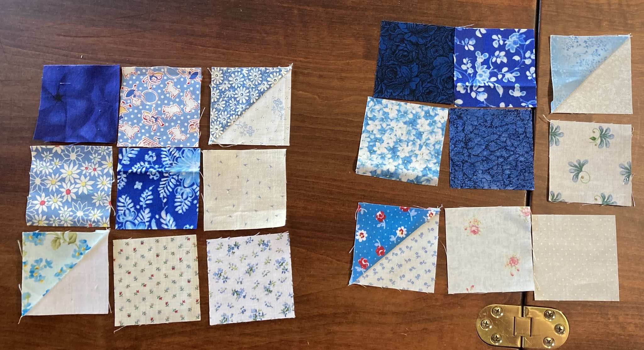 Gretchen's Little Corner: Piecing Blue Split 9 Patch Blocks
