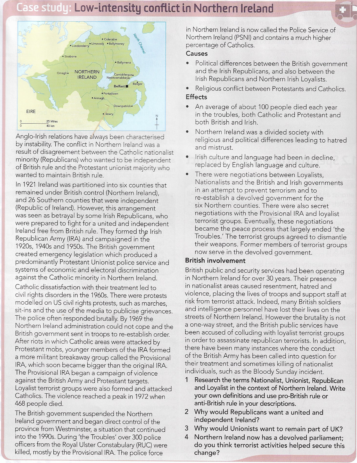 High and Low Intensity Conflict Case Study