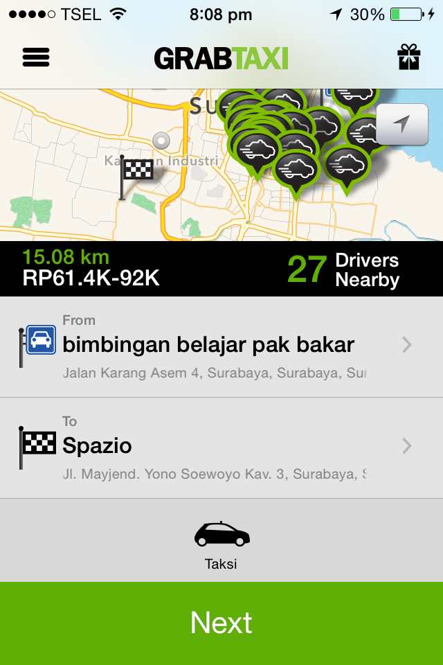 Pengalaman Menggunakan Grab Taxi