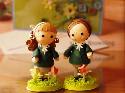 wonderful miniature quilling dolls by Nizelprim ~ arts and crafts to make