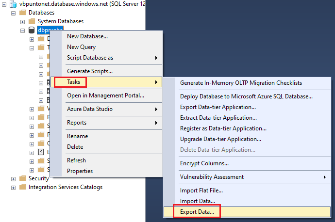 Exportar información (base de datos en producción a una base de datos ...