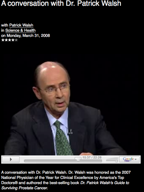 The PROSTATE STORM Blog: A conversation with Dr. Patrick Walsh