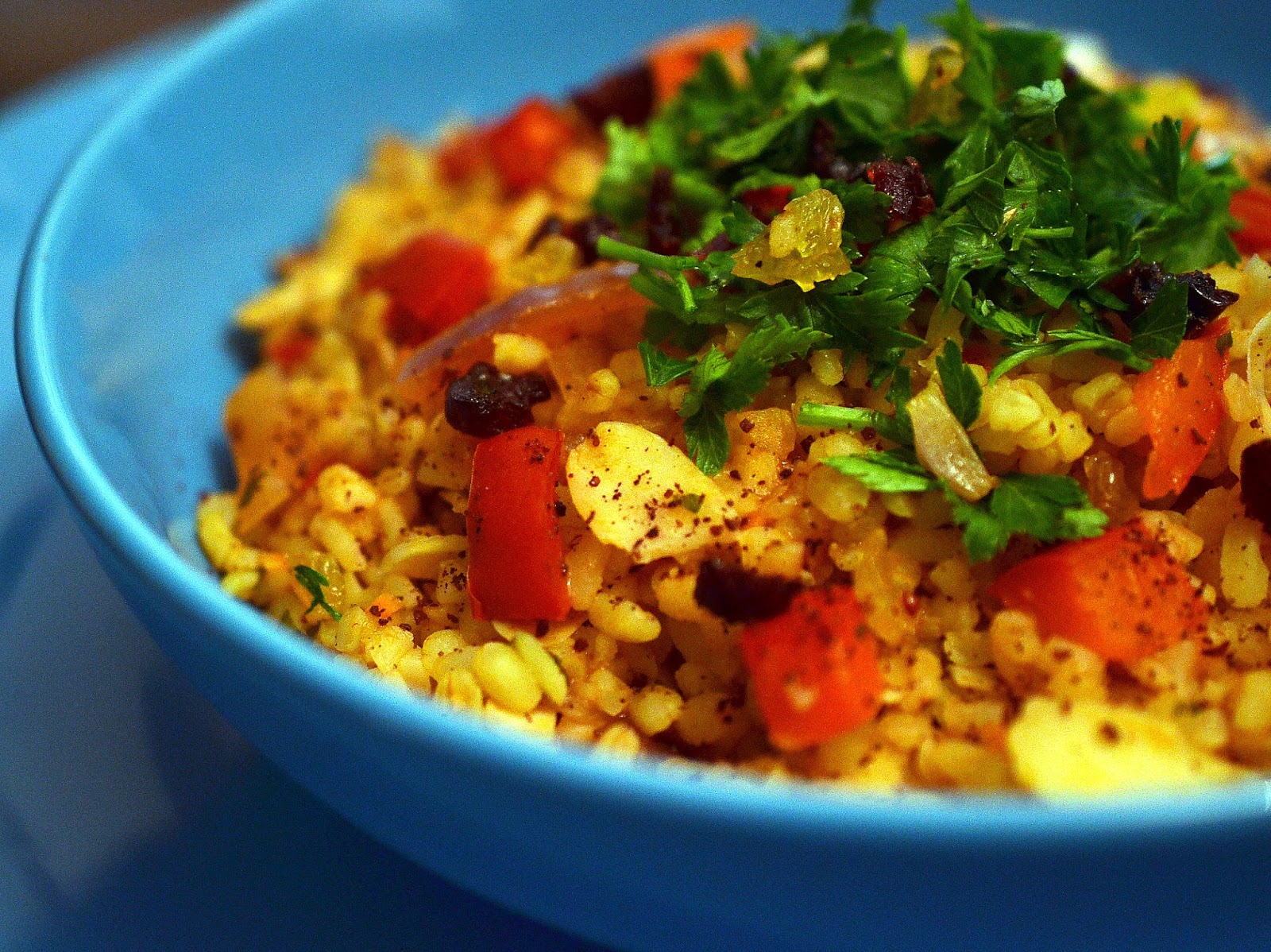 Bulgur cu legume si fructe deshidratate (de post)