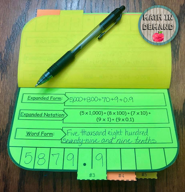 Math in Demand: Place Value Chart Flipbook