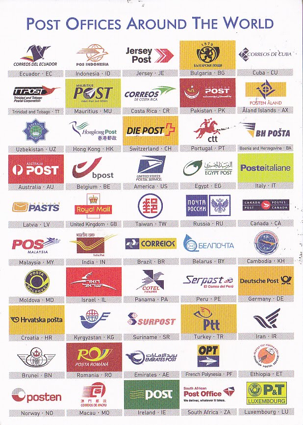 Postcard A La Carte: Post Offices and Air Mail Labels Around The World