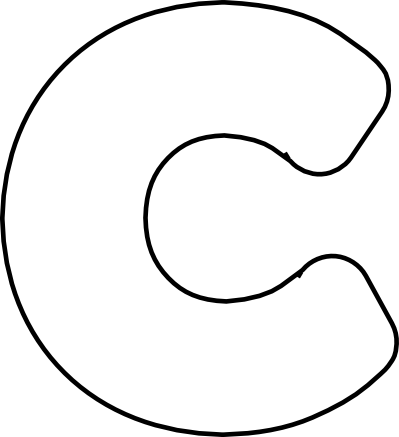 Printable Bubble Letters C - Birthday Letter