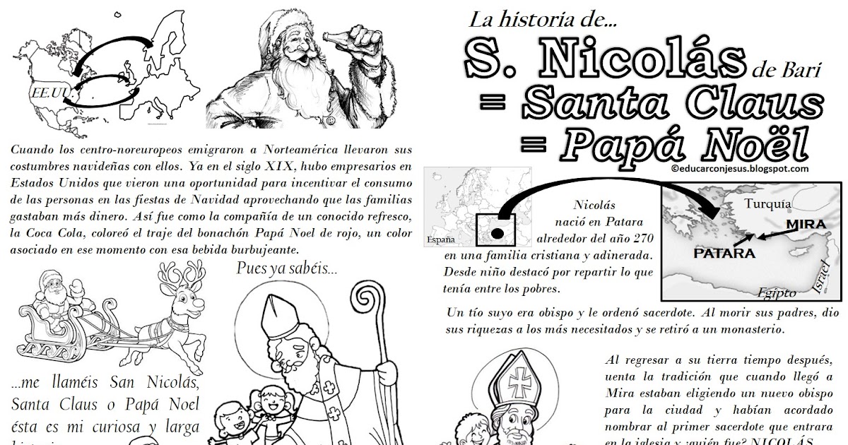 Educar con Jesús: Historia de S. Nicolás = Santa Claus = Papá Noel ...