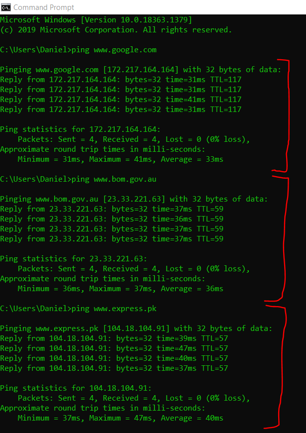 Dan's Information Technology Blog: Demonstrating the Ping and ...