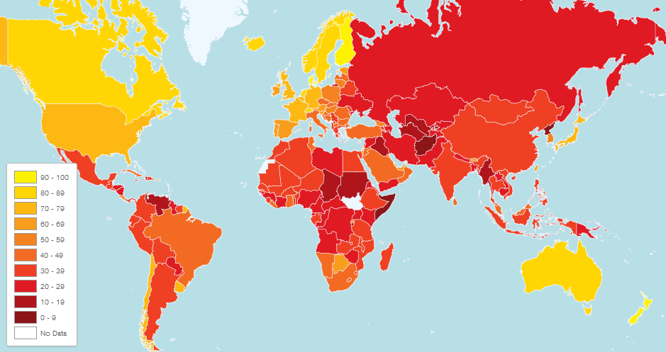 Expedition Earth: Corruption perception index