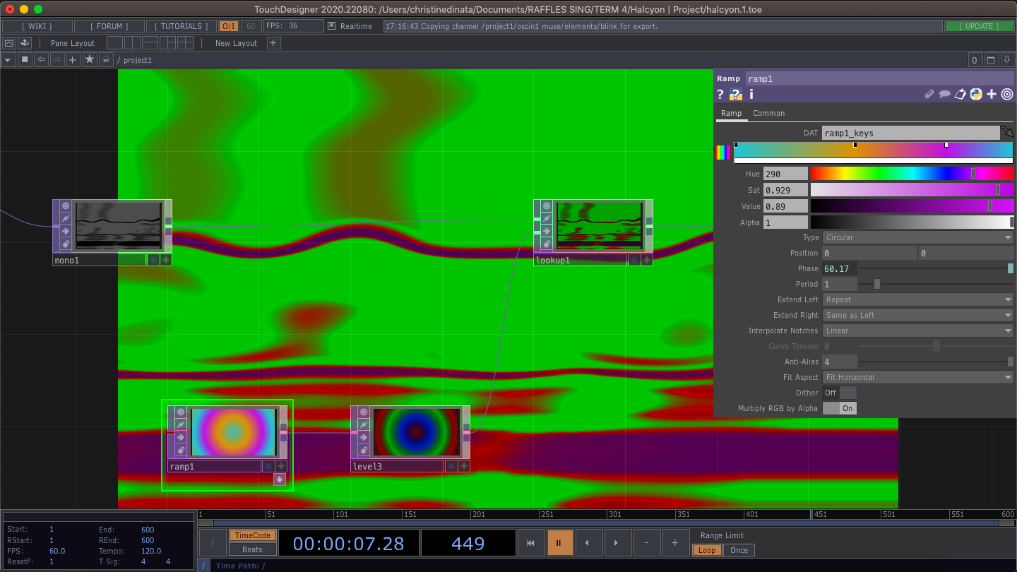 Designing the final project's visual in TouchDesigner
