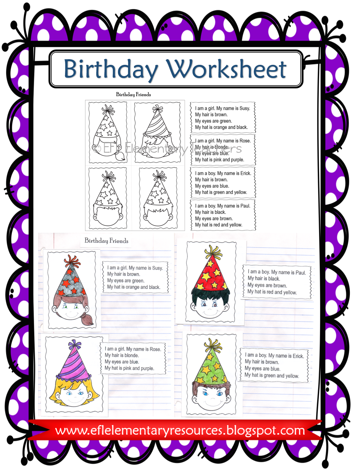 EFL Elementary Teachers: Birthday Unit Resources for Elementary ELL