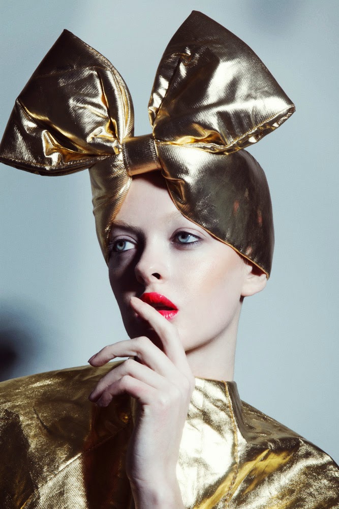 Holiday Christmas Beauty Bows Ribbons Present Beauty Shoot with model ...