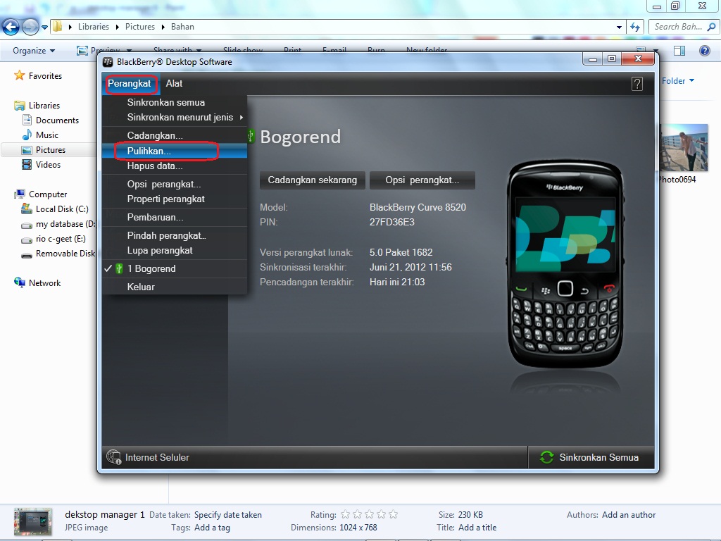 Backup BB Dengan Blackberry Desktop Manager | Bergerak Untuk Hidup