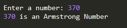 Armstrong number - RakeshMgs