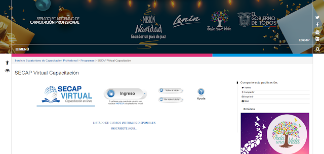 Cómo se realizan las clases en modalidad virtual en el Secap