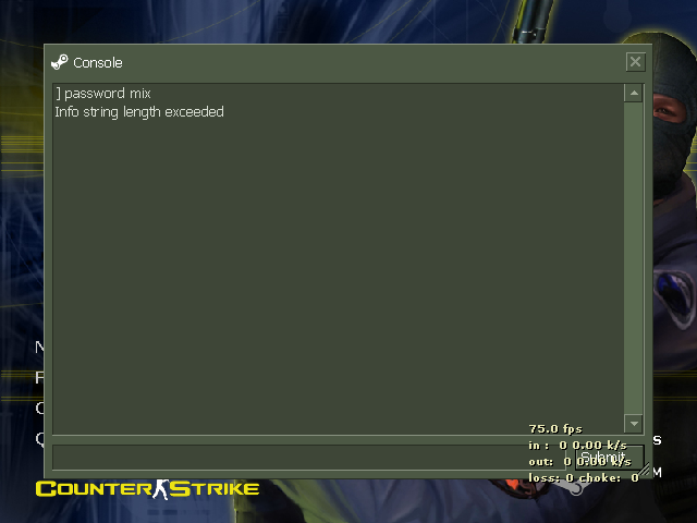 INFO STRING length exceeded password CS 1.6 - CS LOVERS