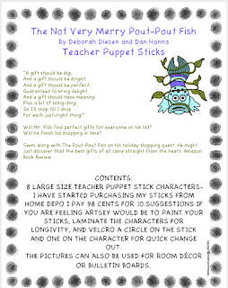 THE NOT MERRY POUT POUT FISH TEACHER PUPPET STICKS ~ Book Units by Lynn