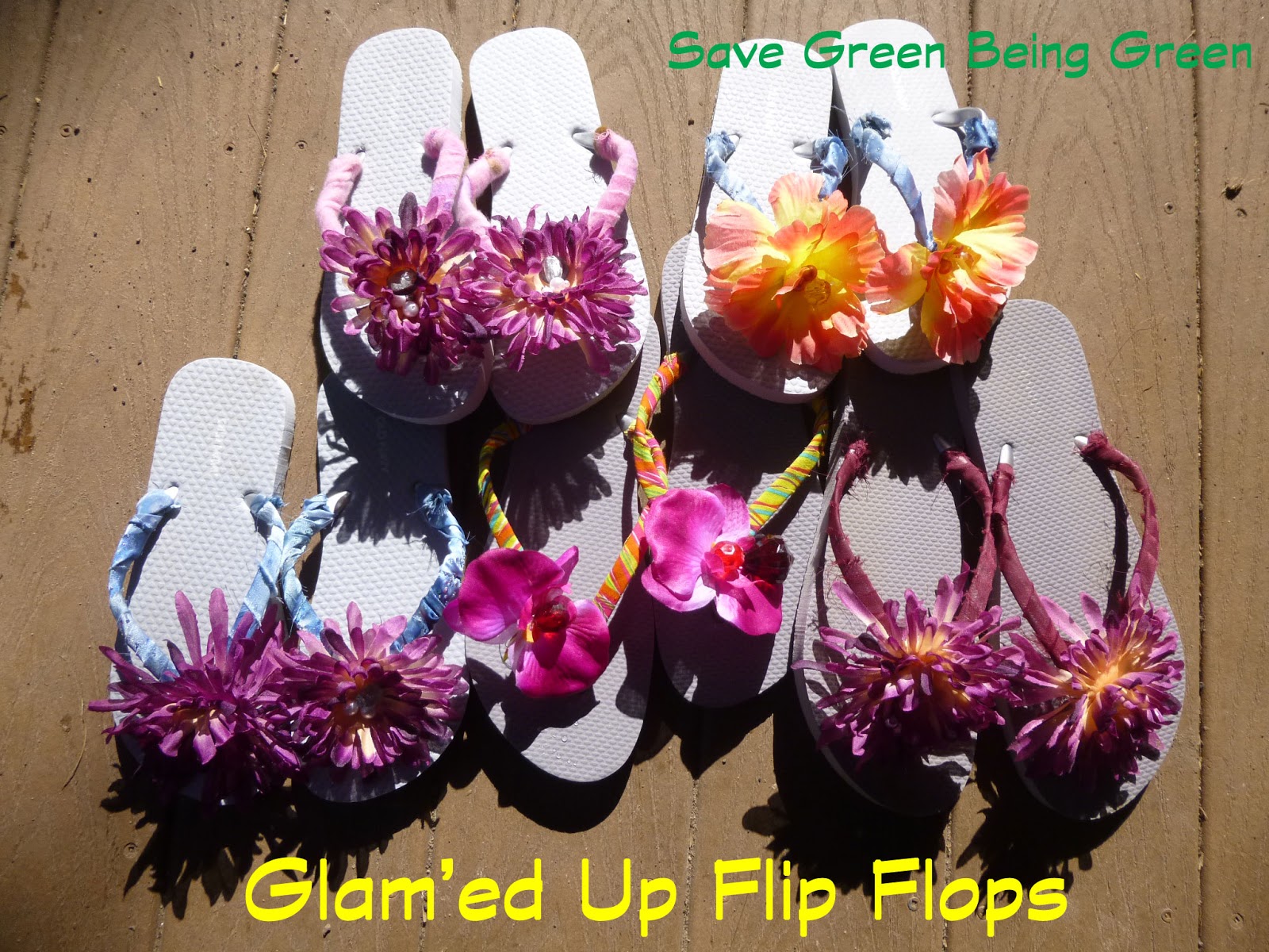Save Green Being Green: Try It Tuesday - Glam'ed Up Flip Flops