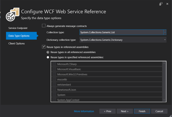 Net Core Add Wcf Reference