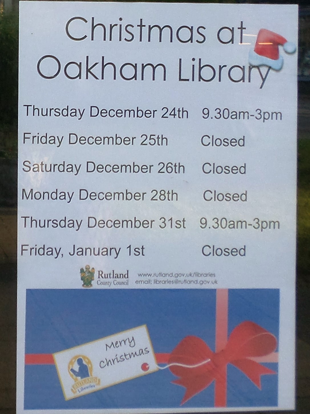 Martin Brookes Oakham: Oakham Rutland County Library Christmas 2015 ...