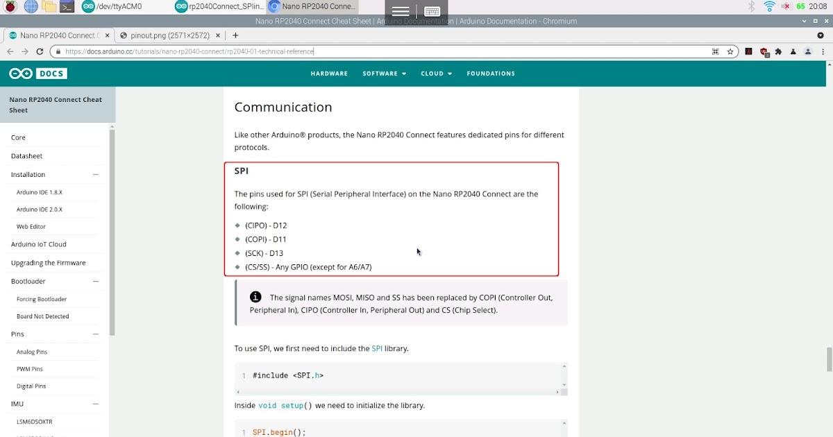 Arduino-er: SPI pins in Arduino Nano RP2040 Connect