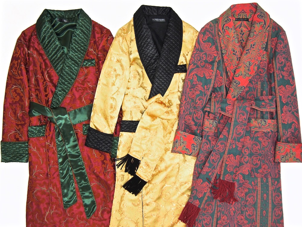 Men's Luxury Vintage Style Silk Dressing Gowns, Classic Robes and Pajamas