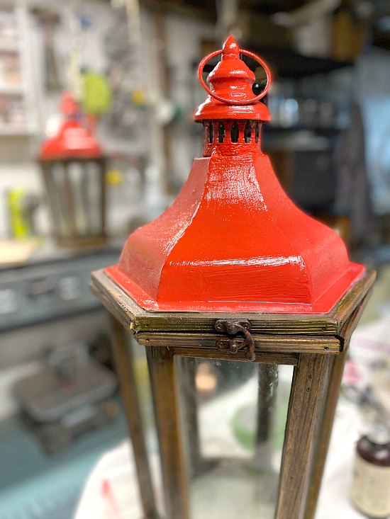 Upcycled Red Christmas Lanterns