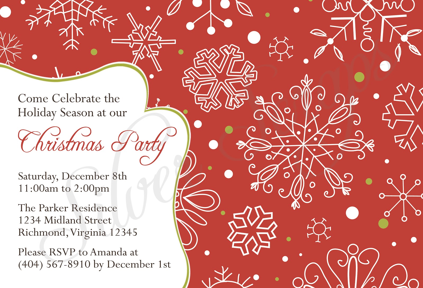 Finding Beauty in Life: Christmas and Holiday Party Invitations
