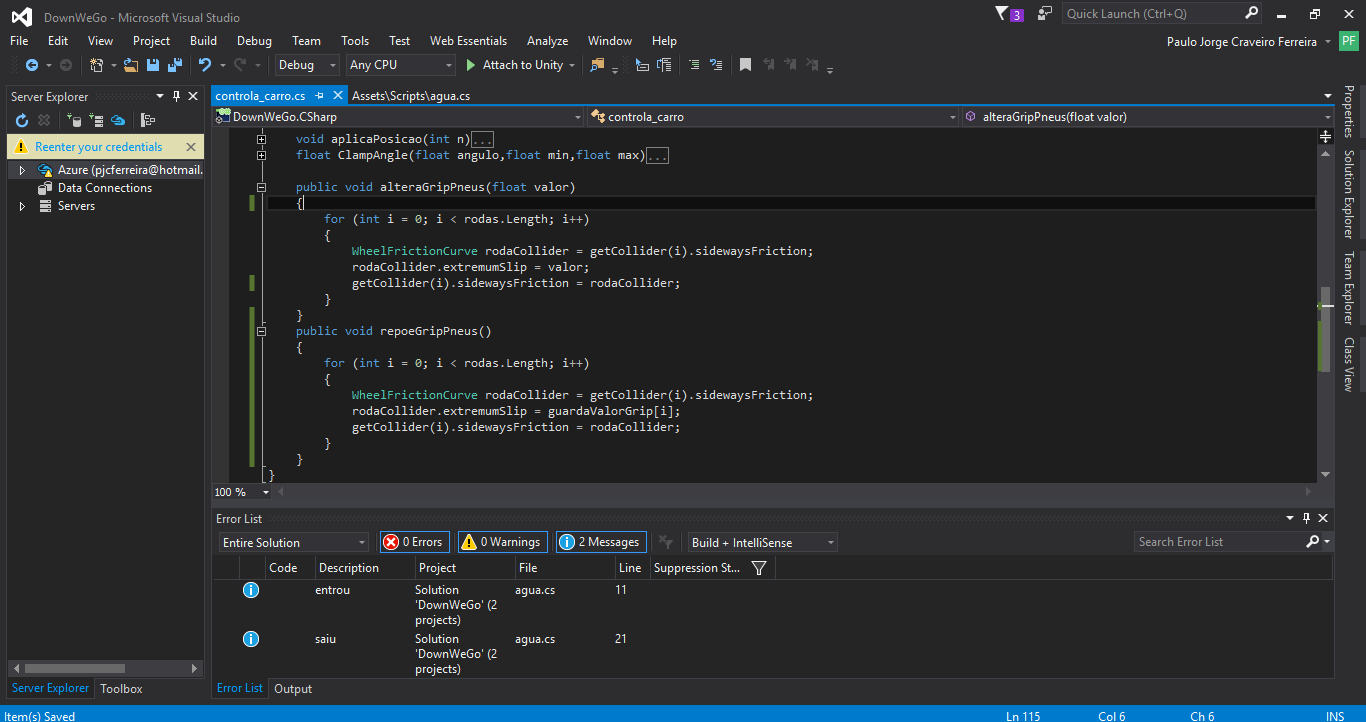 Novo projeto em Unity 3D