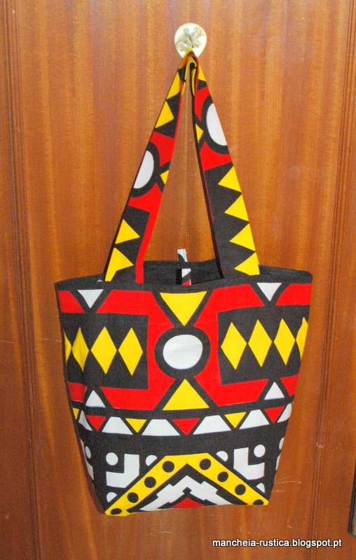 Mancheia Rústica: Samakaka: pano angolano - saco e estojo