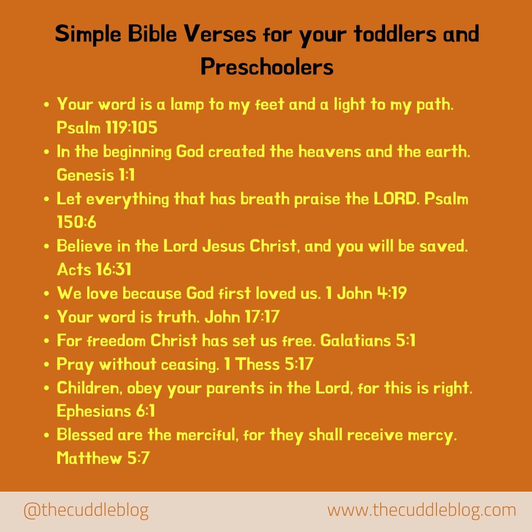 30 Simple Bible Verses For Your Toddler and Preschooler || Help your ...