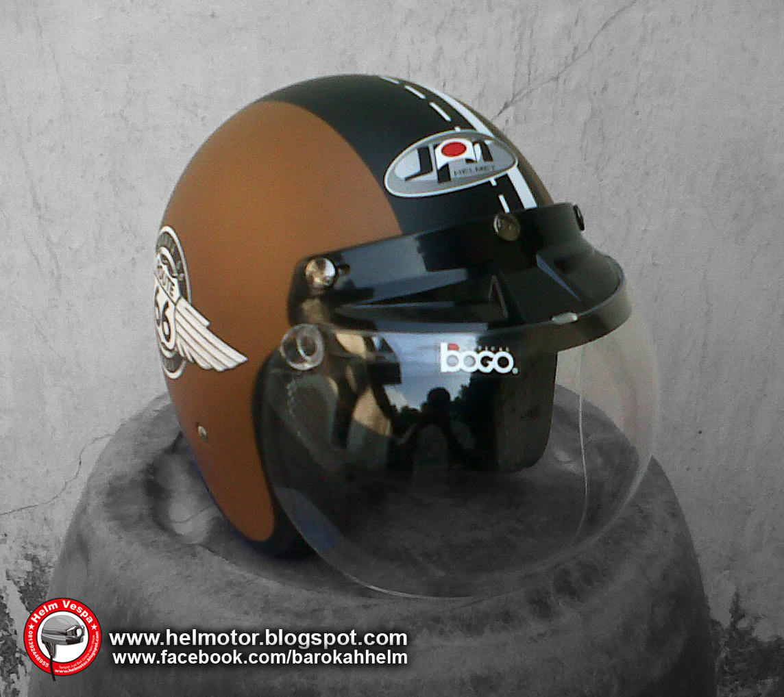 Helm Bogo Retro Route 66 ~ Helm Vespa