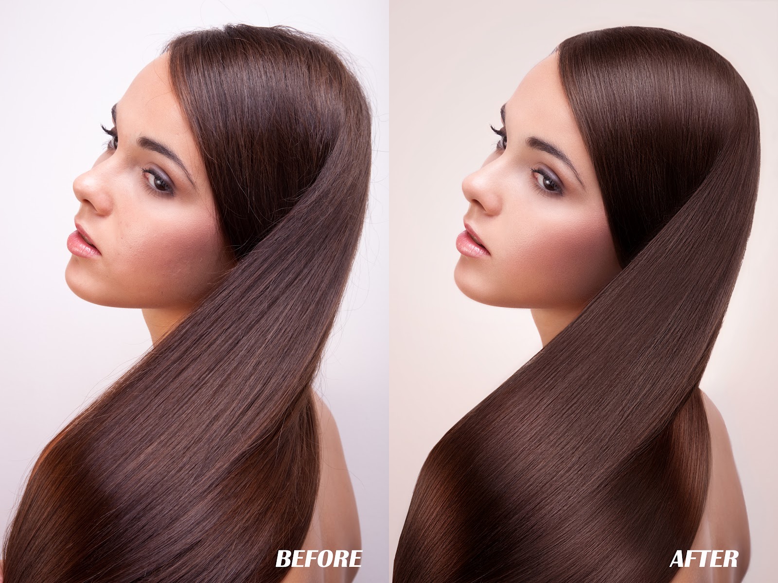 Retouching hair in Photoshop - remove stray hair