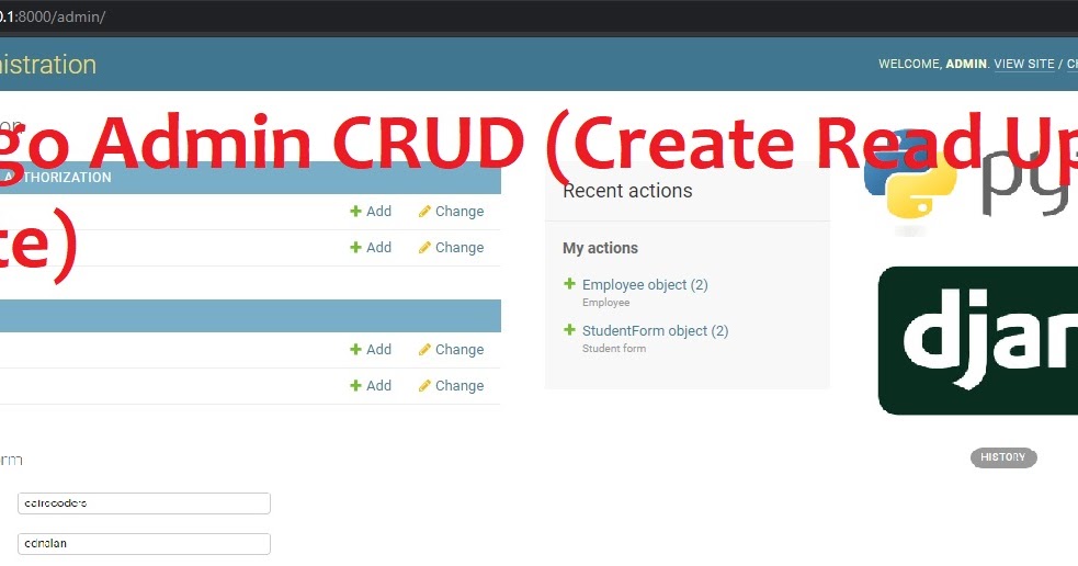 Django Admin CRUD (Create Read Update Delete) | Tutorial101