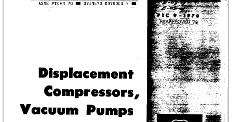 performance code for compressores,vaccum pumps,blowers PTC 9