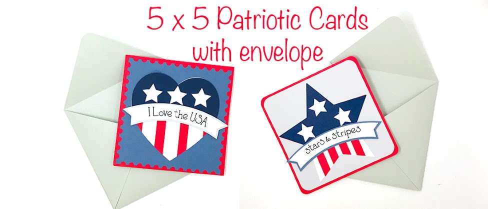 Square Patriotic Cards with Envelope - Paper Closet Designs