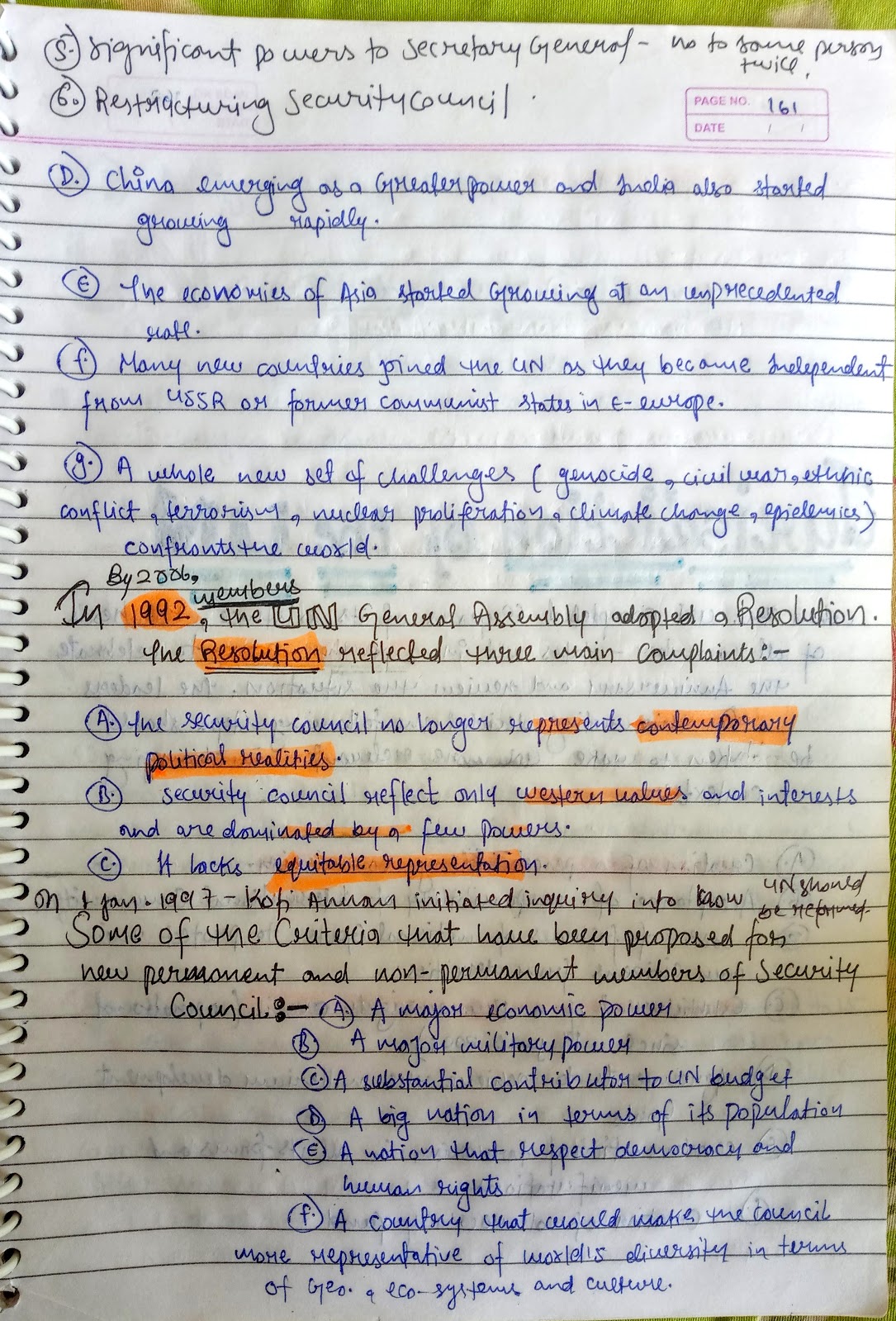 Handwritten notes of International Organisation - Political Science ...