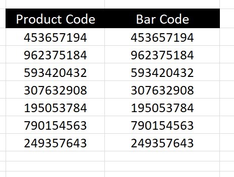 How to create a barcode in excel