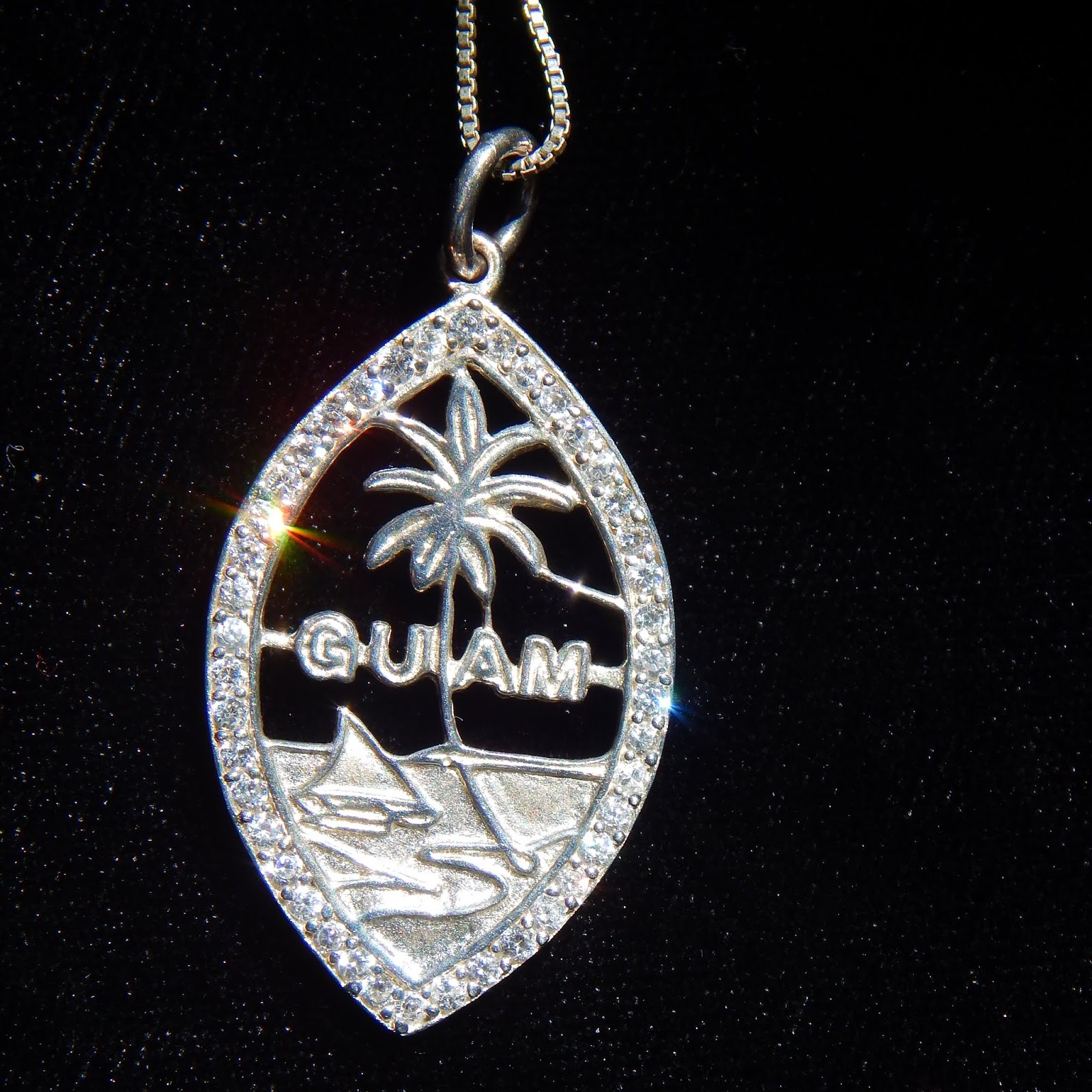 Vintage Guam Guåhan Great Seal of Guam Island Crystal Encrusted ...