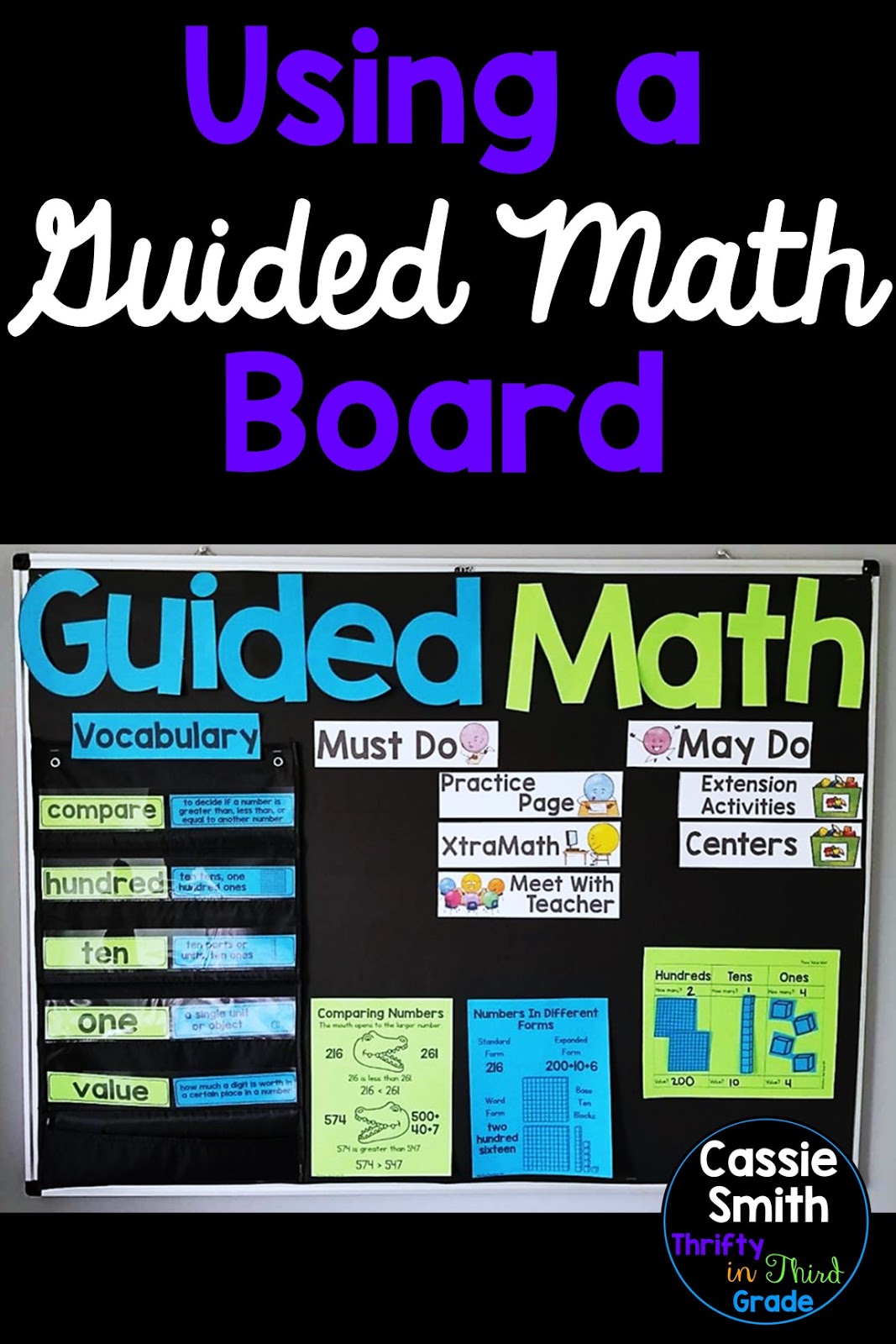 Using a Guided Math Board - Thrifty in Third Grade