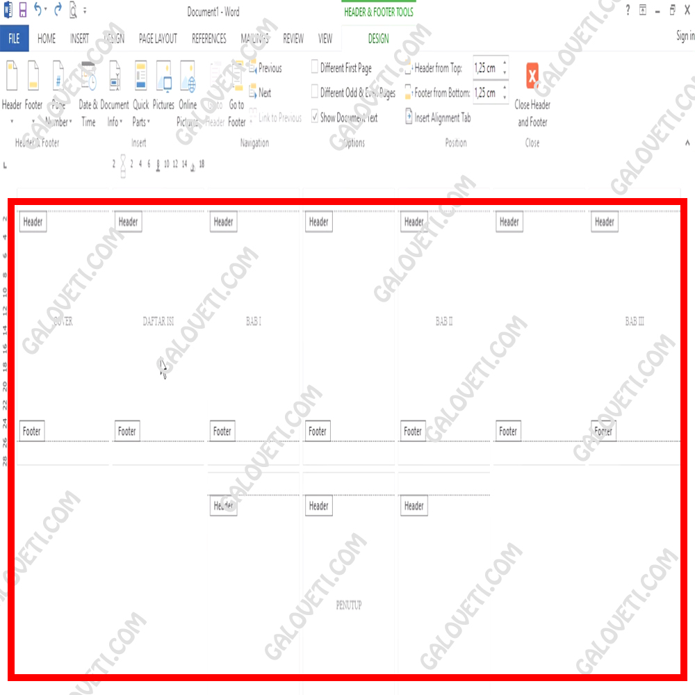 Cara Membuat Header dan Footer Berbeda Tiap Halaman di Word - Galoveti ... Cara Membuat Header dan Footer Berbeda Tiap Halaman di Word - Galoveti ...