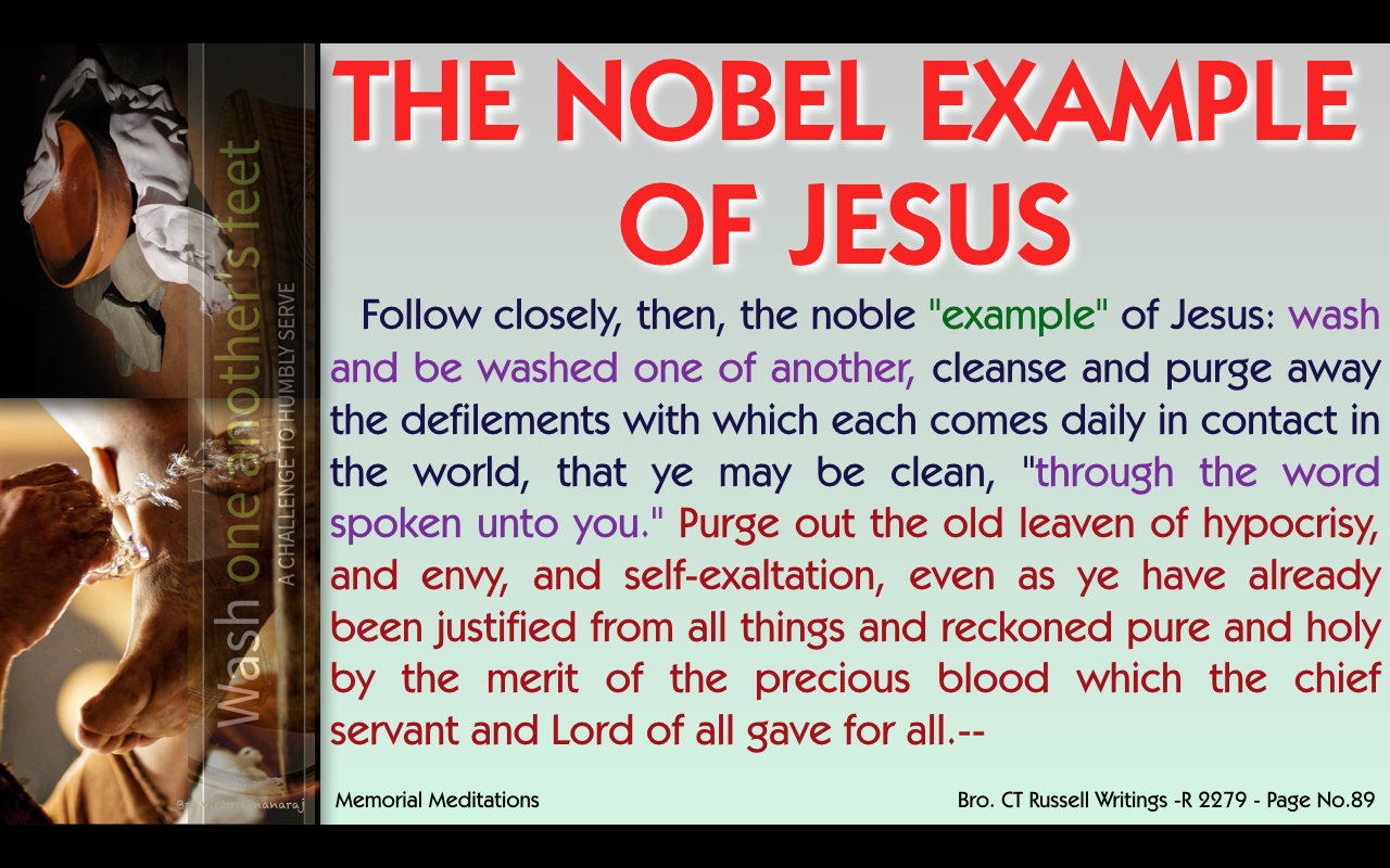 THE NOBLE EXAMPLE OF JESUS - இயேசுவின் தலைசிறந்த மாதிரி